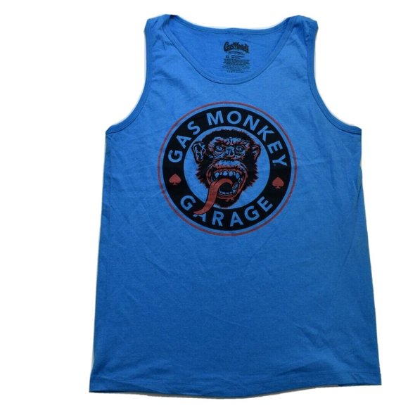 Gas Monkey | Shirts | Gas Monkey Garage Mens Monkey Face Logo Blue Tank ...